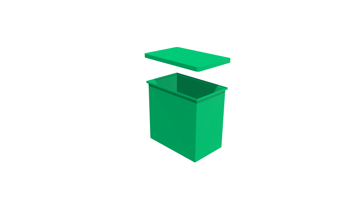Rectangular Flange Bin (RF) 750L X 480W X 692H — Pioneer Plastics
