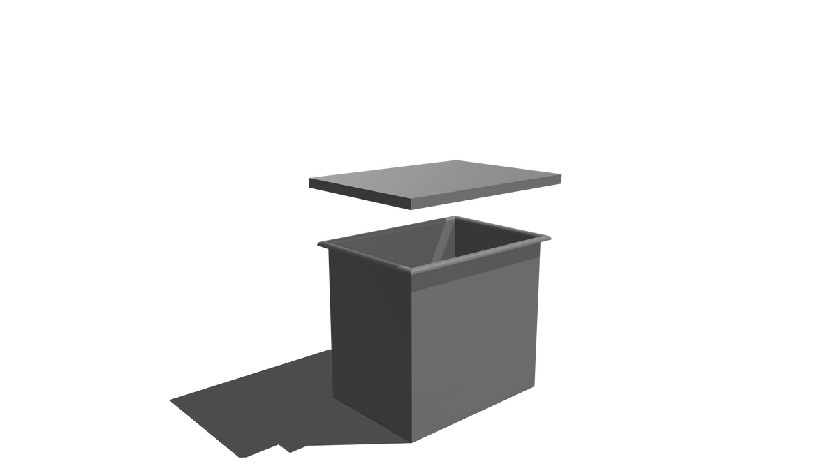 Rectangular Bin Roll-Over Flange BIN + LID (RRO) 740L X 520W X 700H ...