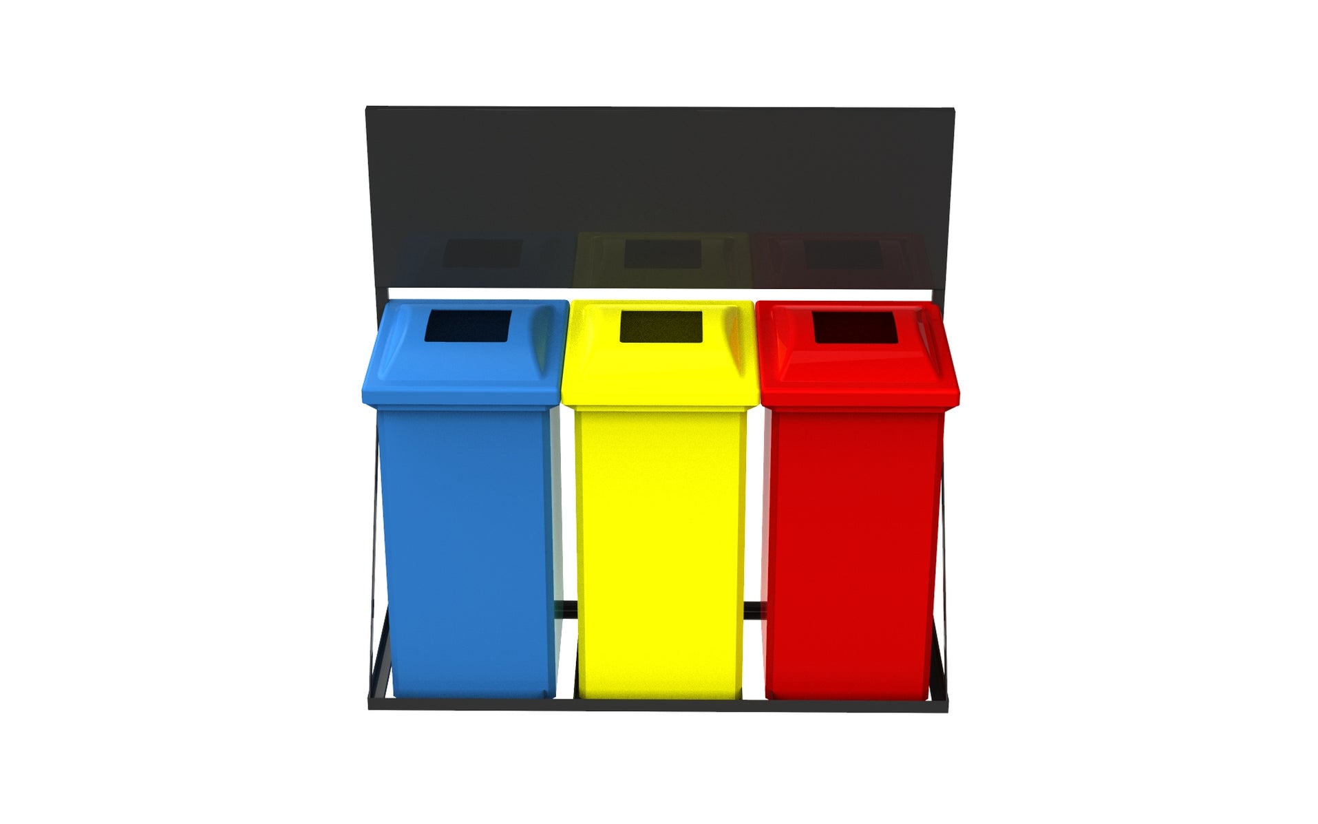 90L Recycle Bin Station with Frame — Pioneer Plastics